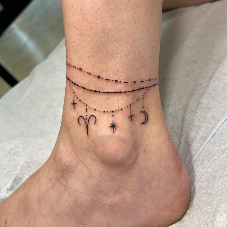 22 Charm Anklet Tattoos That Will Add Gracefulness To Every Step You Take