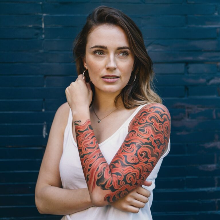 22 Bold Red Sleeve Tattoos That Are A Must See