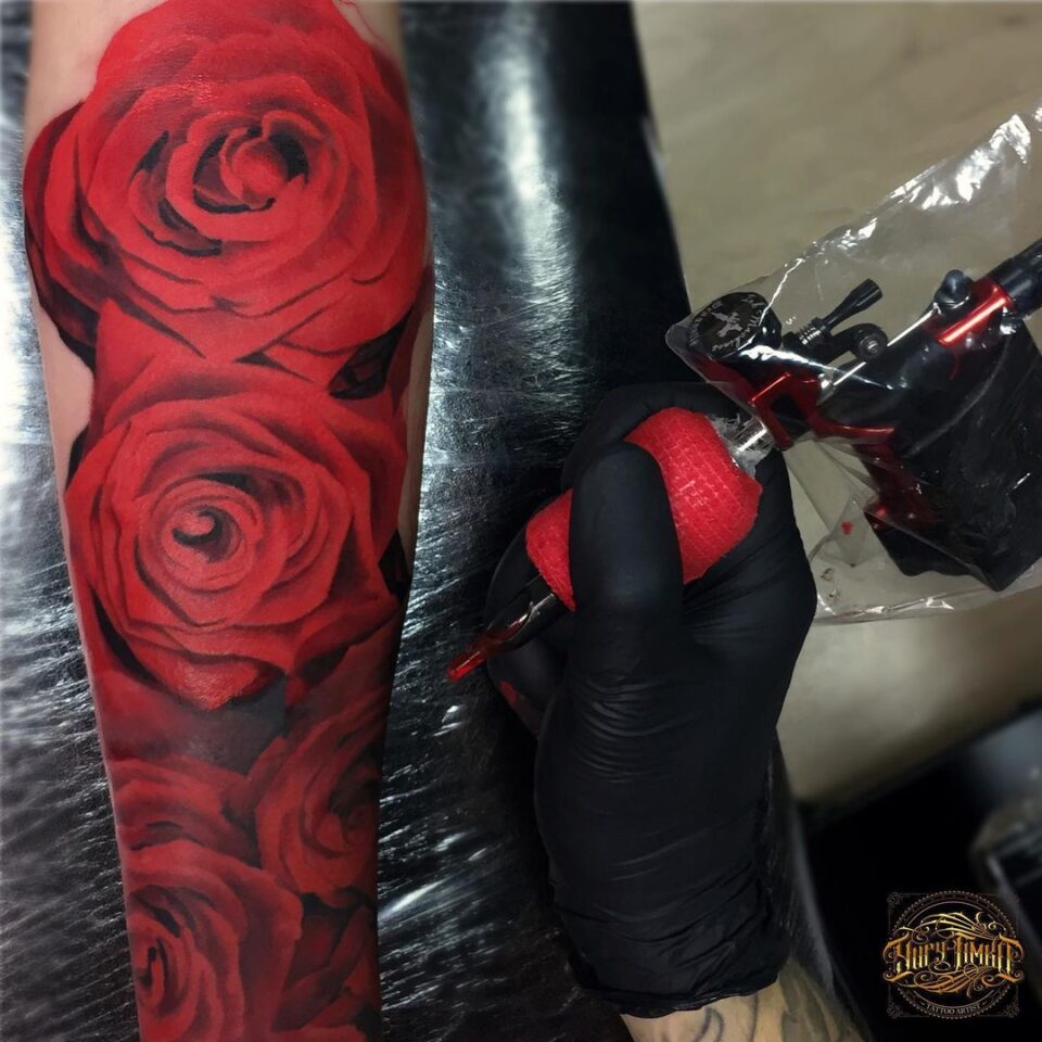 22 Bold Red Sleeve Tattoos That Are A Must See