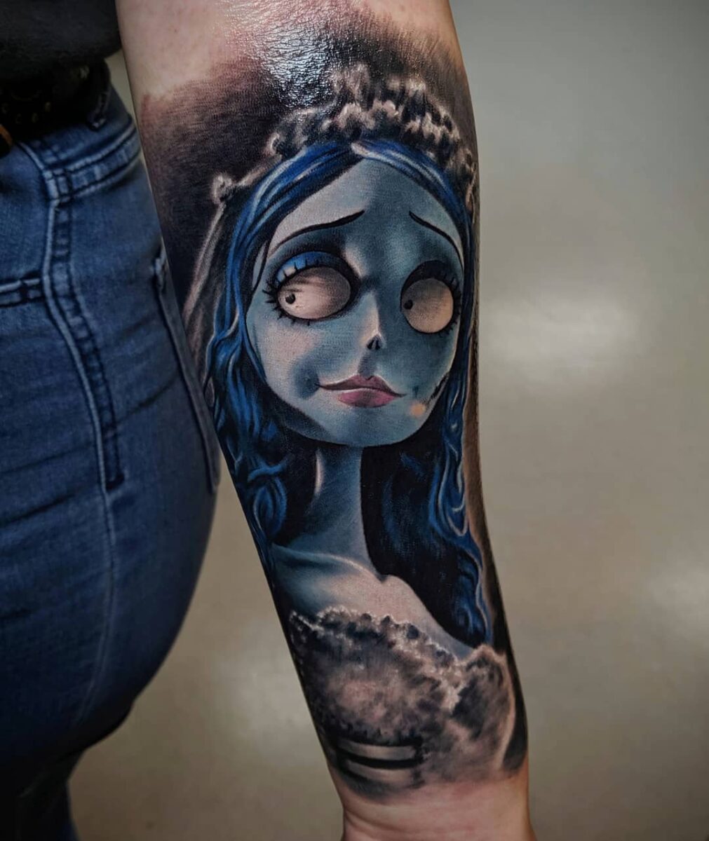 26 Dark, Romantic And Magical Corpse Bride Tattoos For Tim Burton Fans