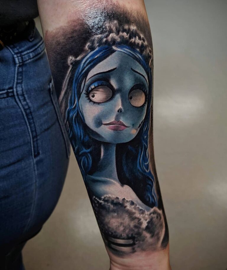 26 Dark, Romantic And Magical Corpse Bride Tattoos For Tim Burton Fans