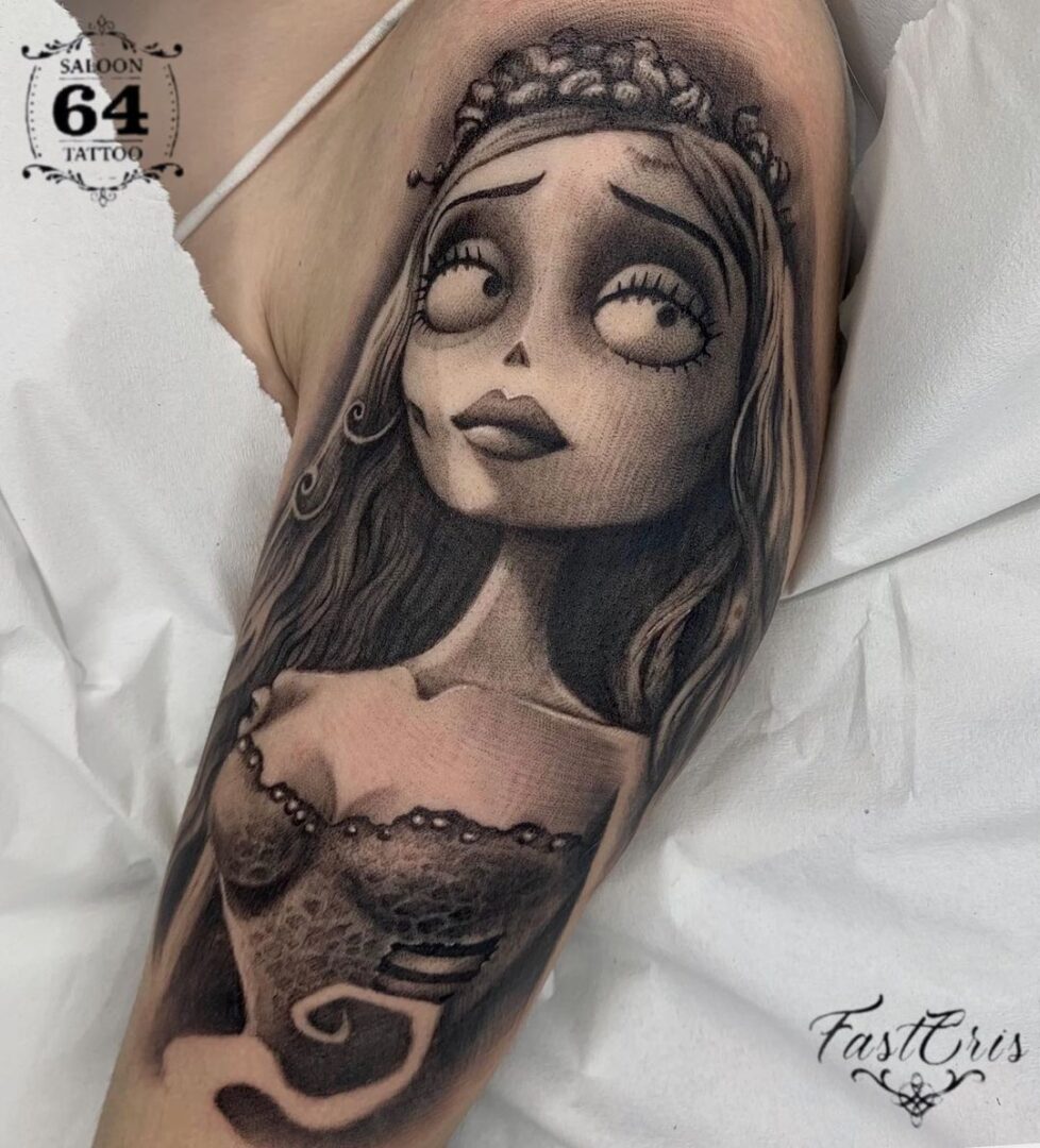 26 Dark, Romantic And Magical Corpse Bride Tattoos For Tim Burton Fans