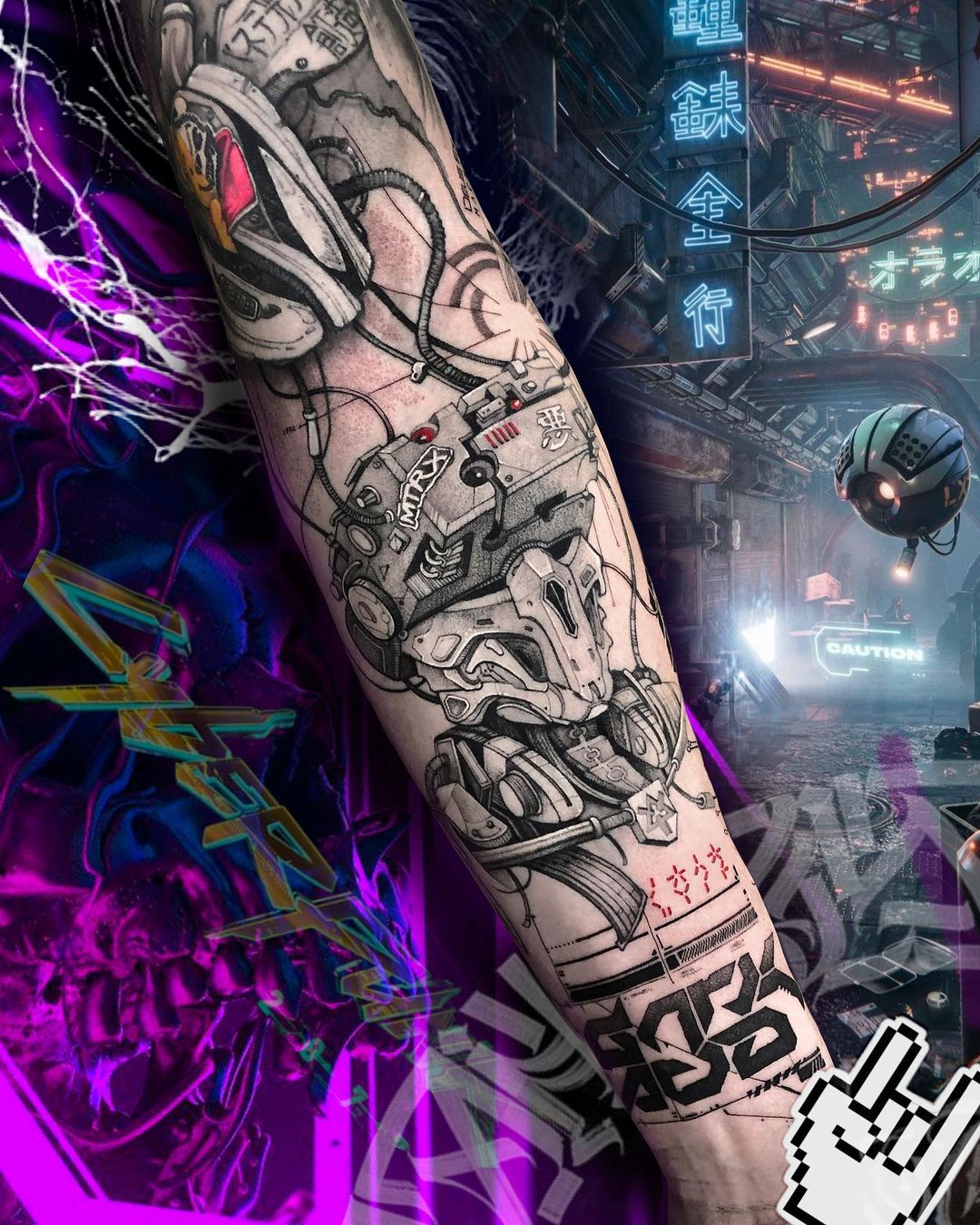 24 Futuristic Cyberpunk Tattoos That Capture The High Tech, Low Life Vibe