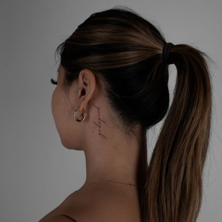 24 Incredible And Meaningful Cursive Neck Tattoo Ideas