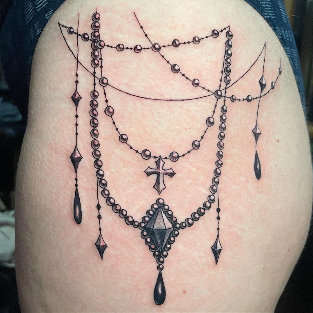 22 Dazzling And Elegant Jewelry Tattoos To Make Your Skin Shine Bright
