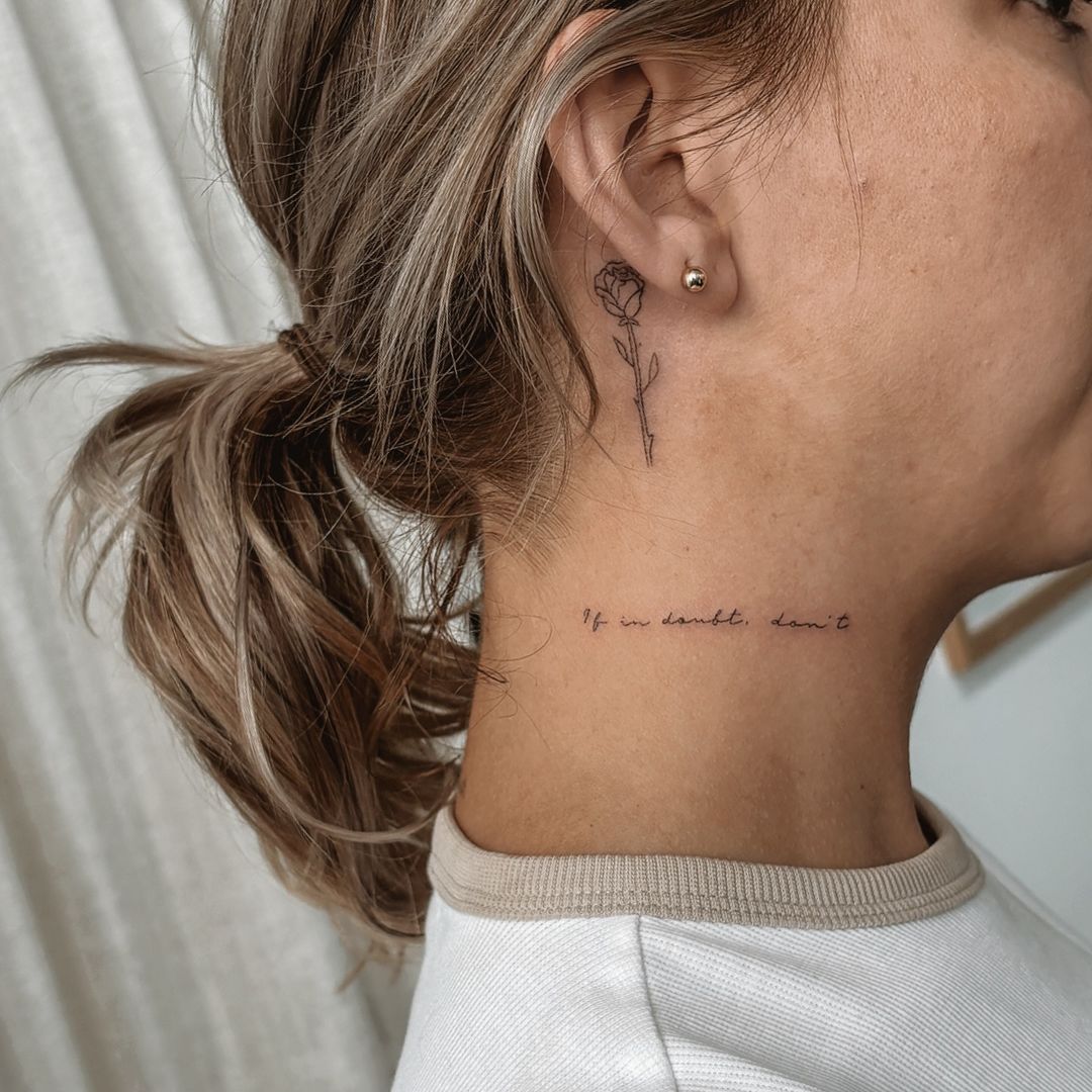 24 Incredible And Meaningful Cursive Neck Tattoo Ideas