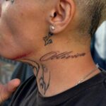 24 Incredible And Meaningful Cursive Neck Tattoo Ideas – The Weekender Pk