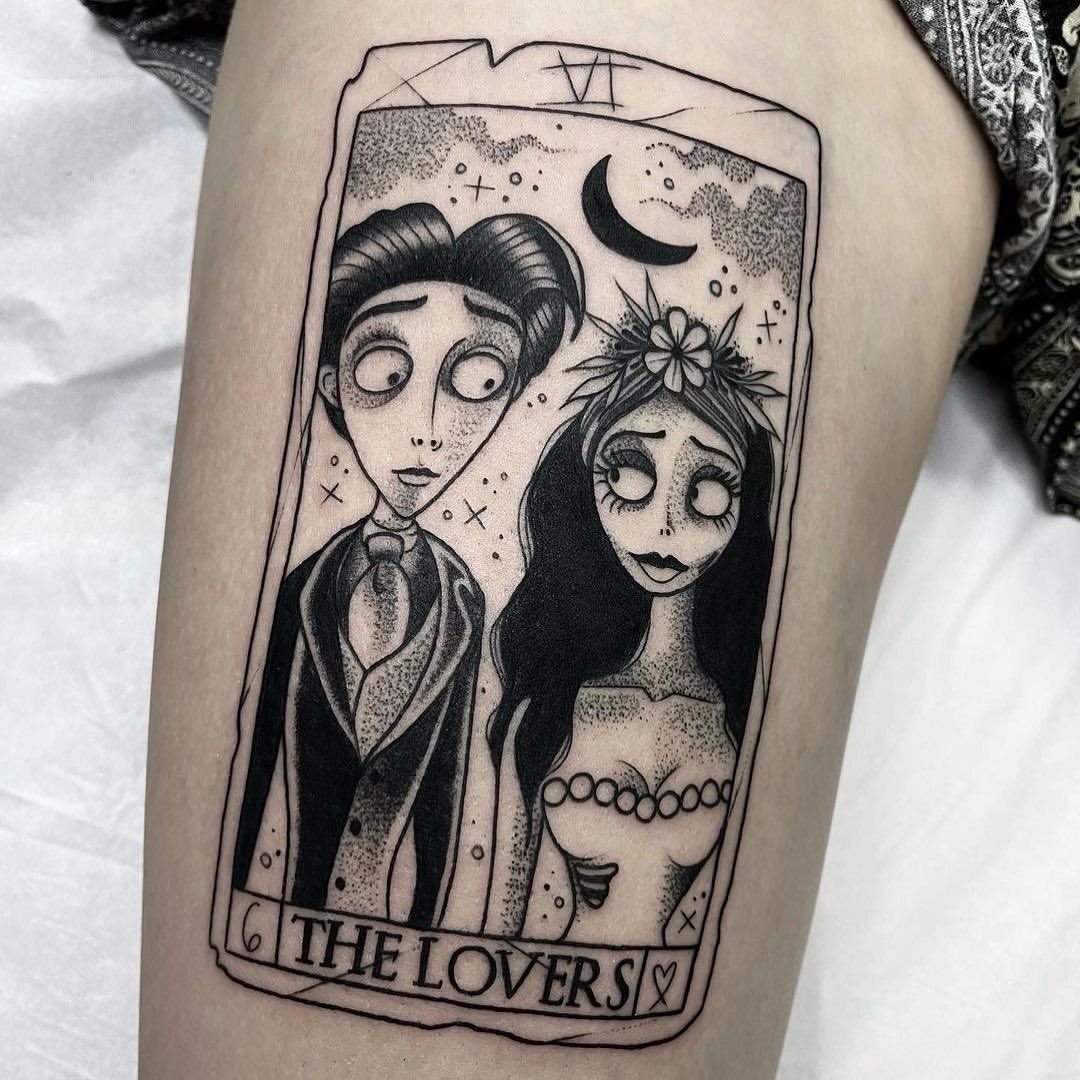 26 Dark, Romantic And Magical Corpse Bride Tattoos For Tim Burton Fans