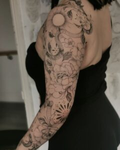 22 Fine Line Sleeve Tattoos For Women Who Want Elegant & Classy Look