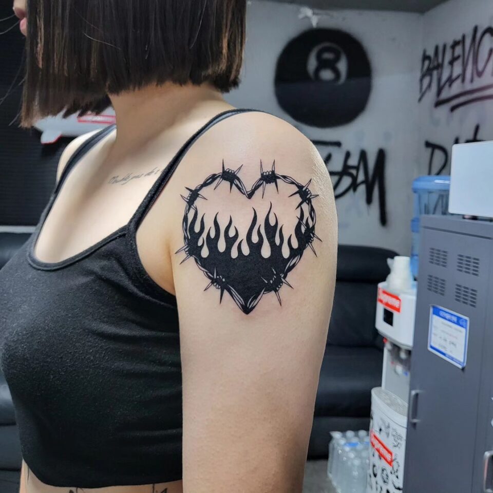 25 Fire Heart Tattoos That Are So Cool, You'll Get One Immediately