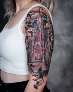 11 Gothic Cathedral Tattoos That Will Capture Your Attention Immediately