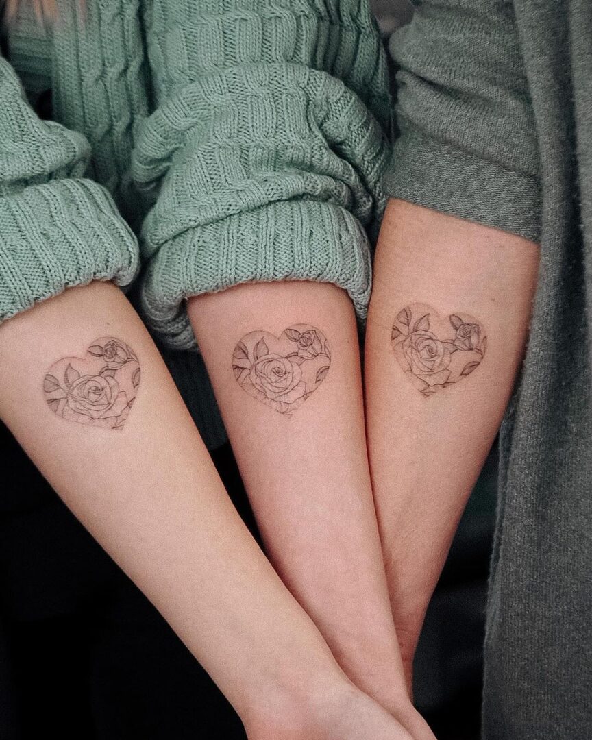 21 Beautiful Matching Trio Tattoos For Friends & Siblings