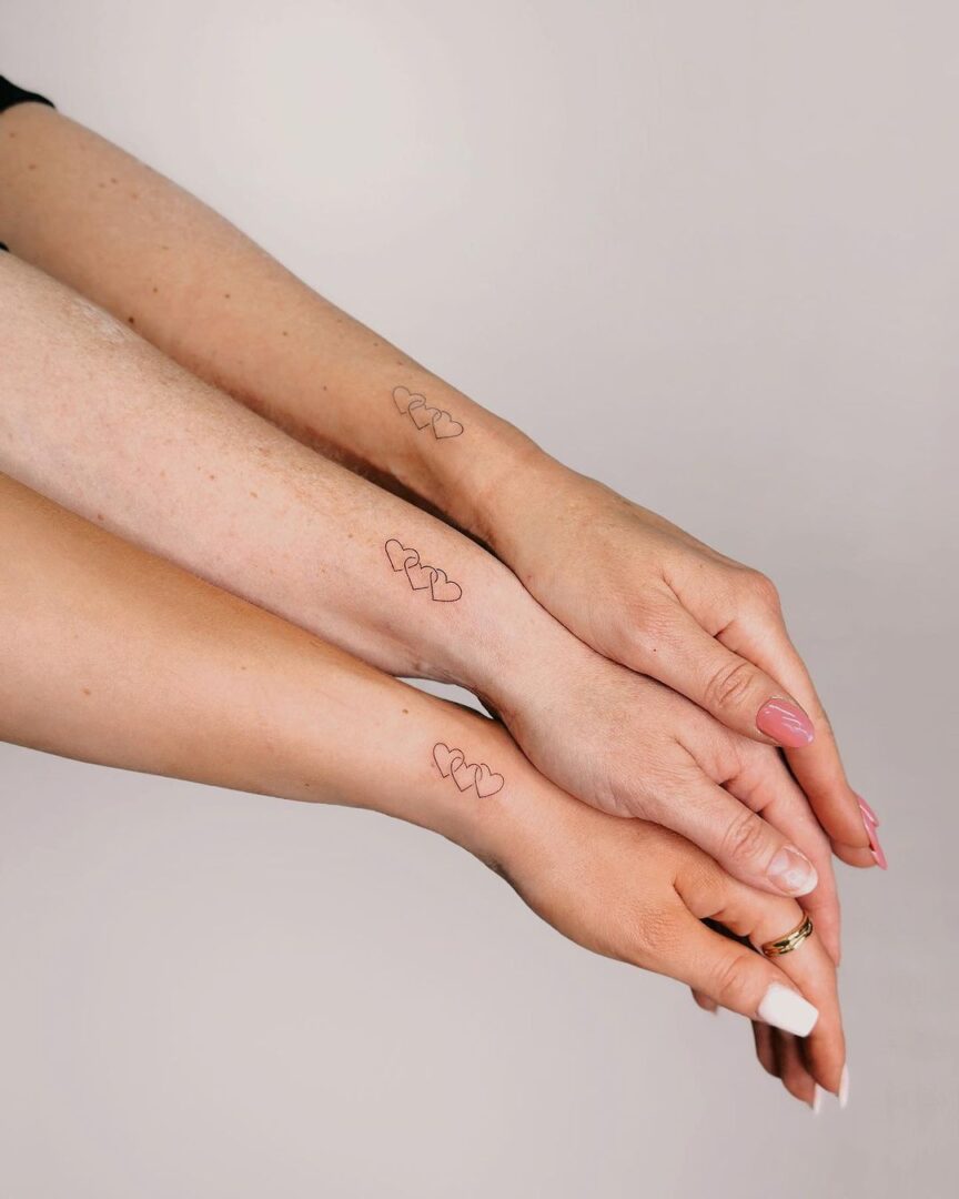 21 Beautiful Matching Trio Tattoos For Friends & Siblings