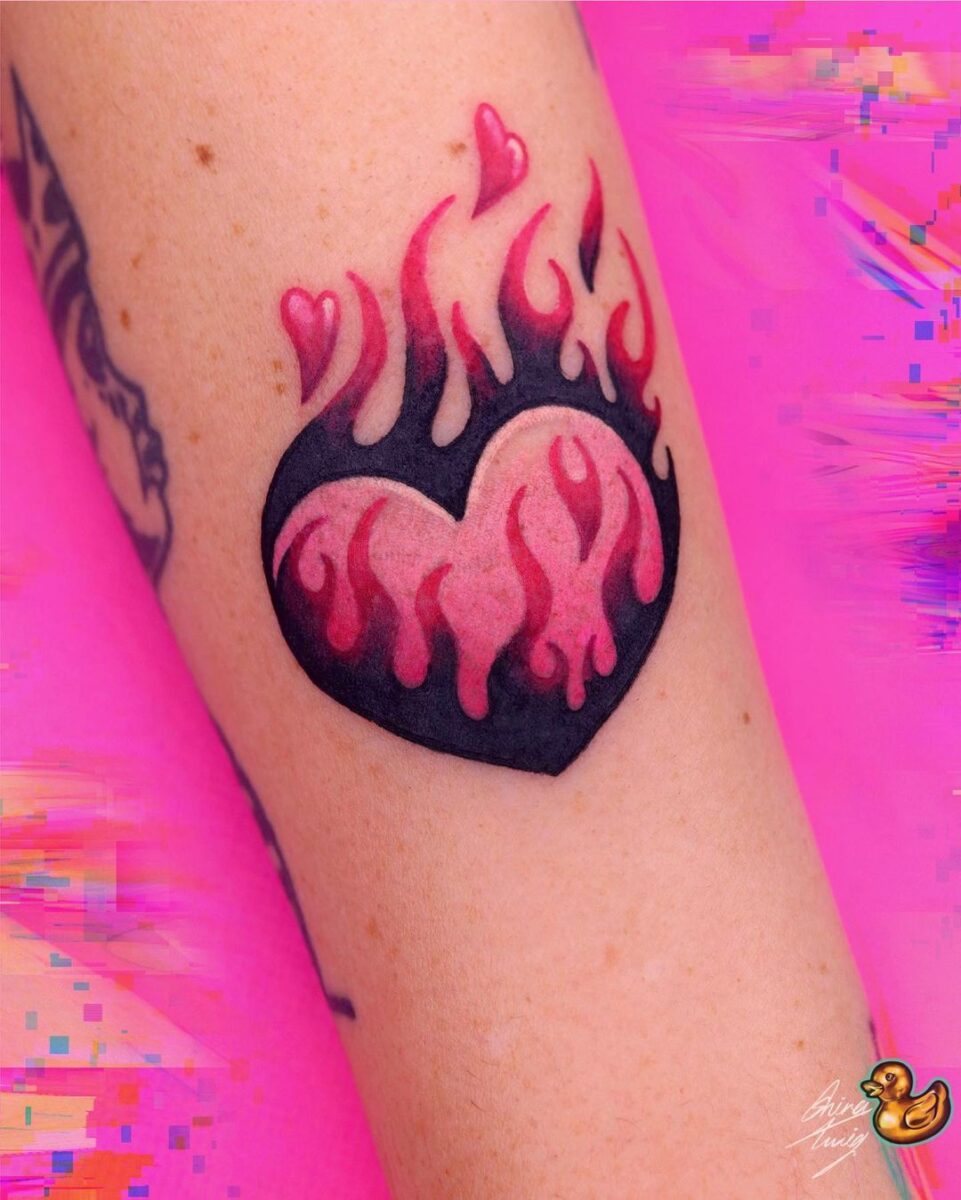 25 Fire Heart Tattoos That Are So Cool, You'll Get One Immediately