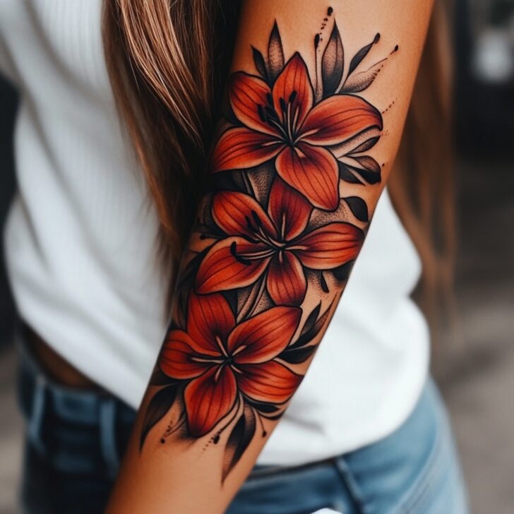 22 Bold Red Sleeve Tattoos That Are A Must See