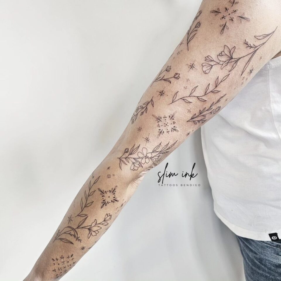 22 Fine Line Sleeve Tattoos For Women Who Want Elegant & Classy Look
