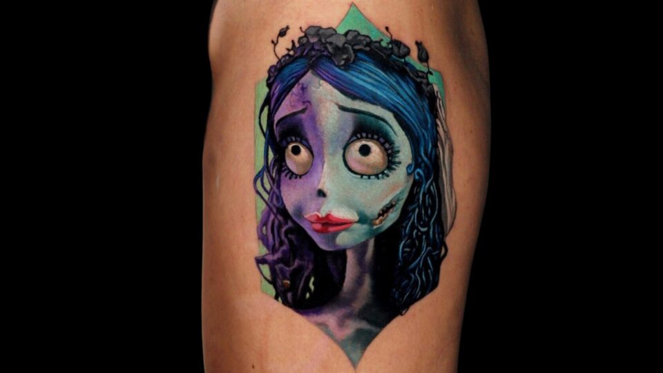 26 Dark, Romantic And Magical Corpse Bride Tattoos For Tim Burton Fans