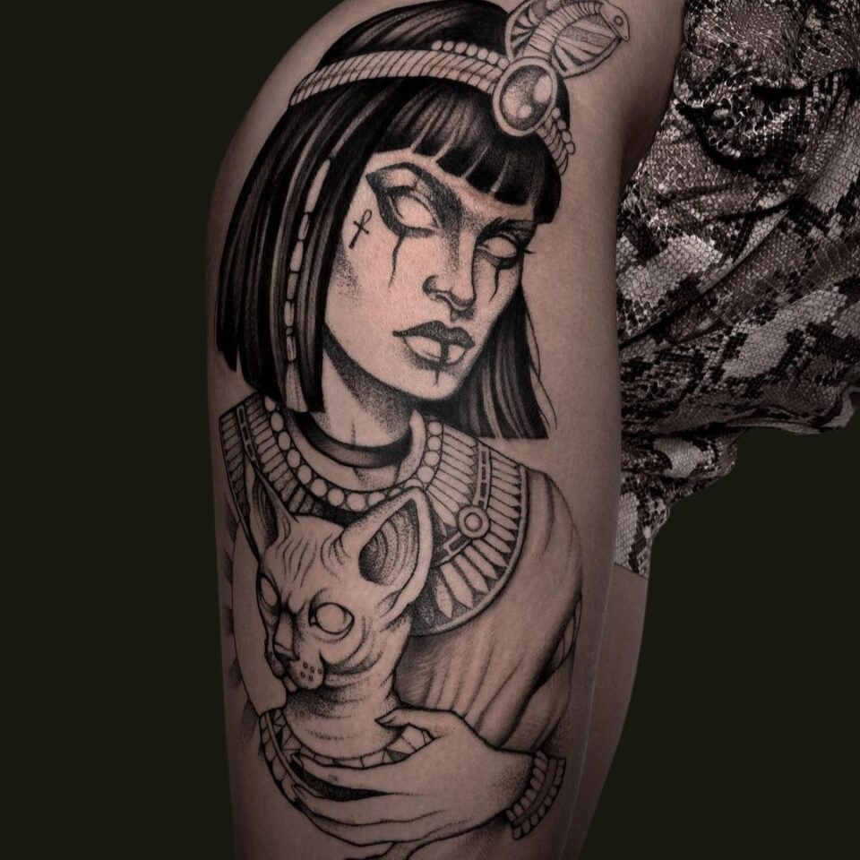 15 Gorgeous Cleopatra Tattoos That Will Stun You With Mystical Elegance ...