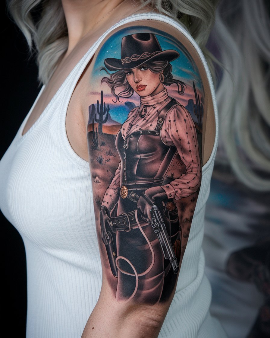 12 Cool Cowboy Sleeve Tattoos With A Western Vibe