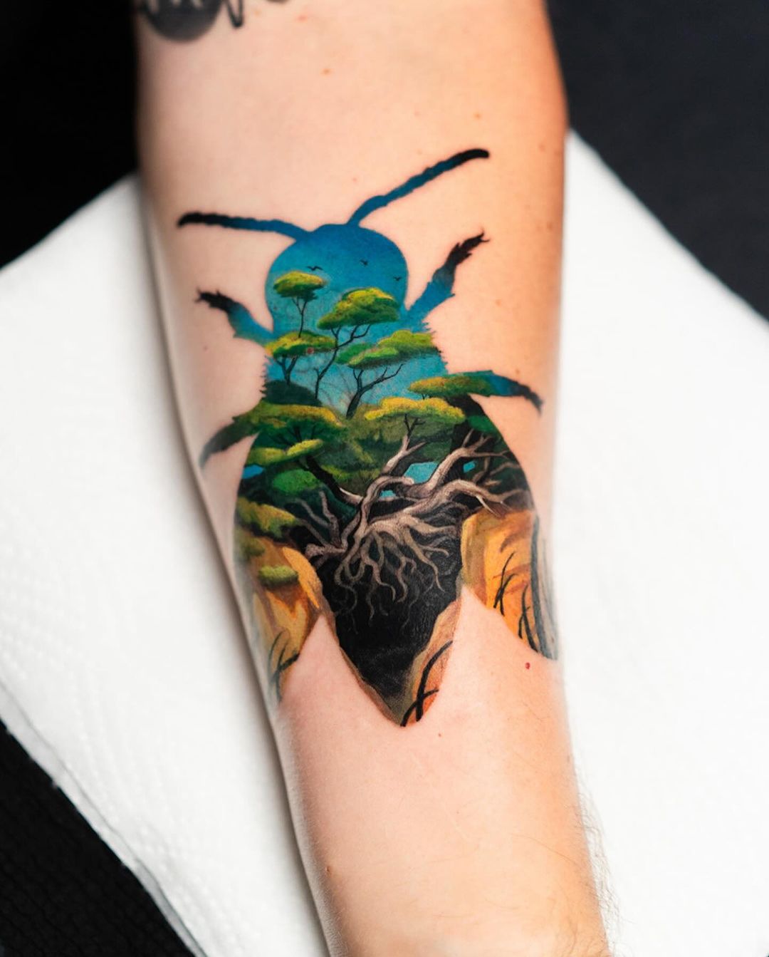 14 Double Exposure Tattoos That Are Simply Incredible