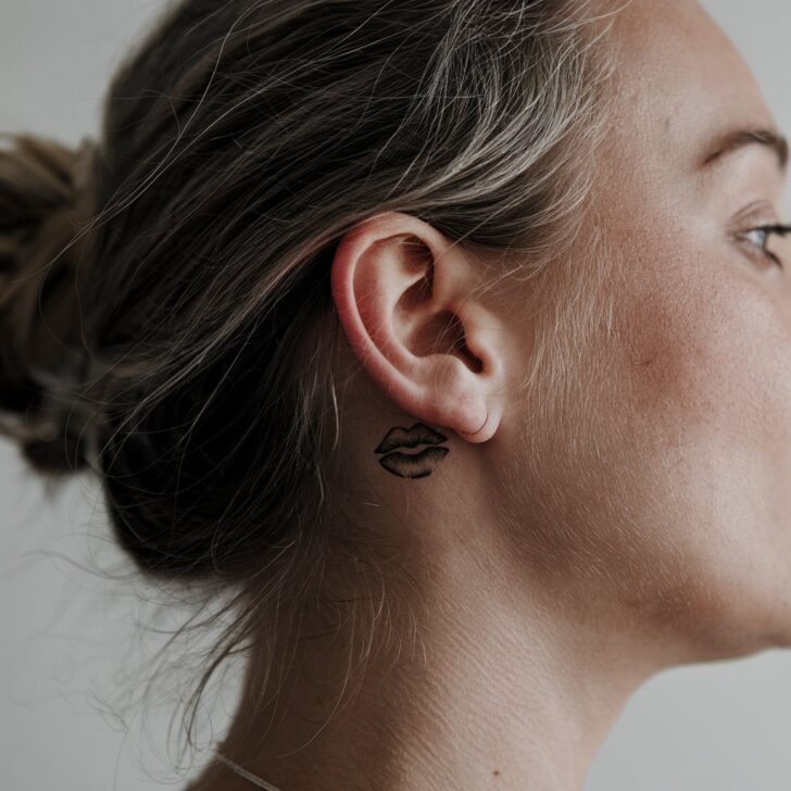 13 Flirty Kiss Mark Tattoos That'll Make You Fall Head Over Heels