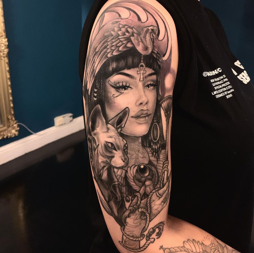 15 Gorgeous Cleopatra Tattoos That Will Stun You With Mystical Elegance ...